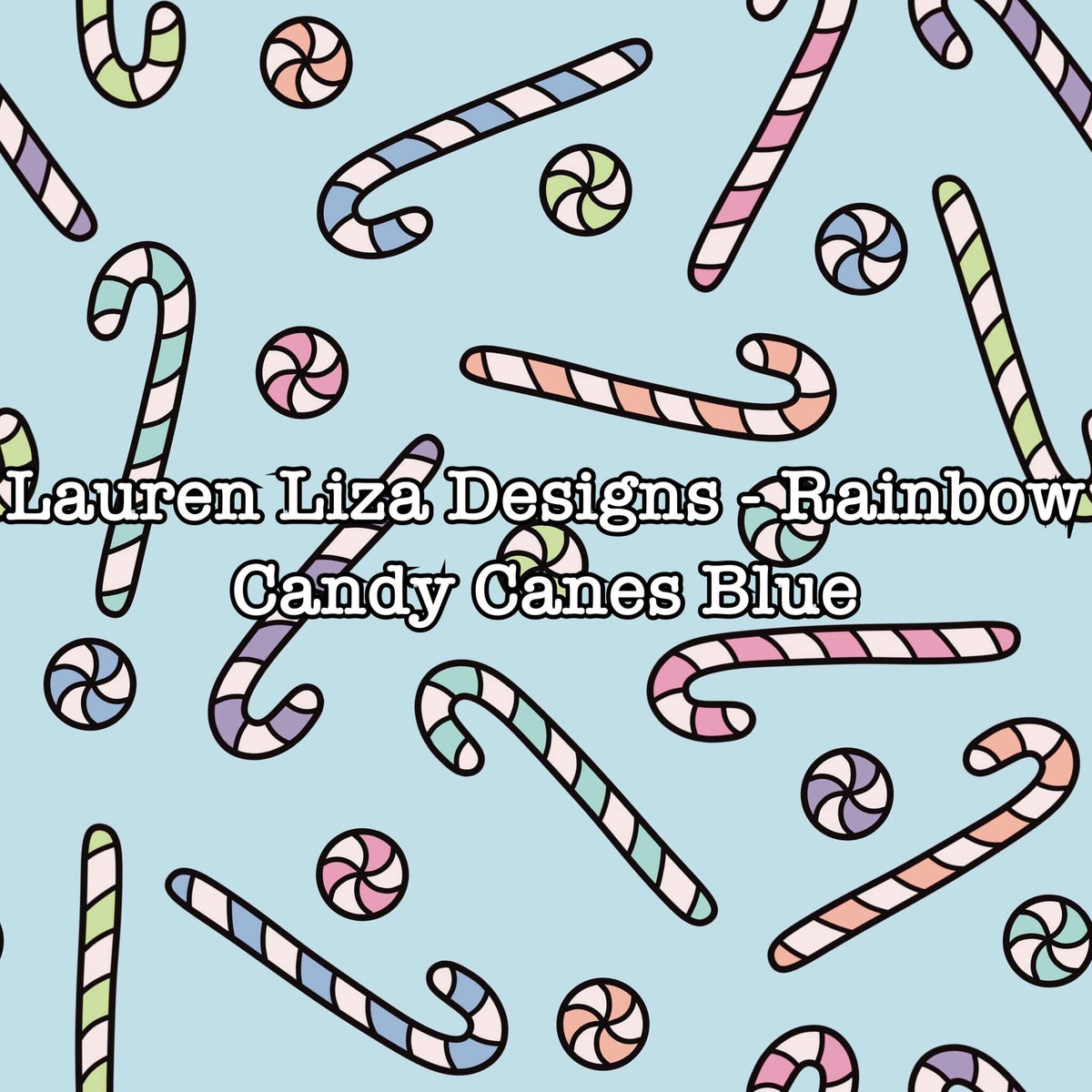 Lauren Liza Designs - Rainbow Candy Canes Blue – Brianna's Bow Supply ...