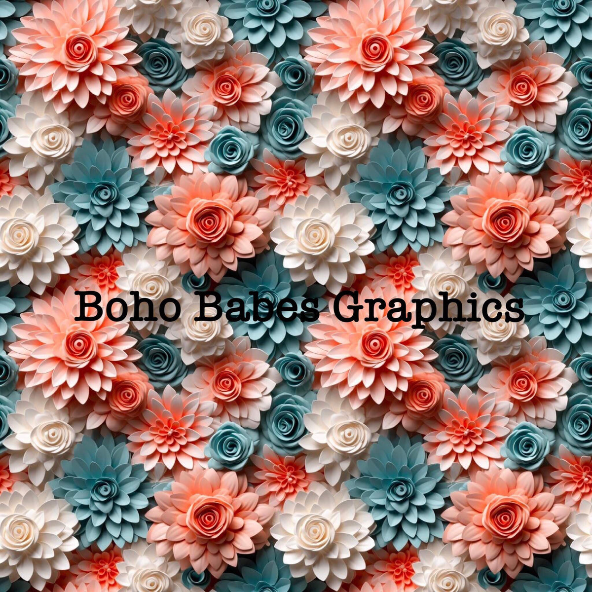 Boho Babes Graphics - Blue peach 3d – Brianna's Bow Supply Shoppe LLC