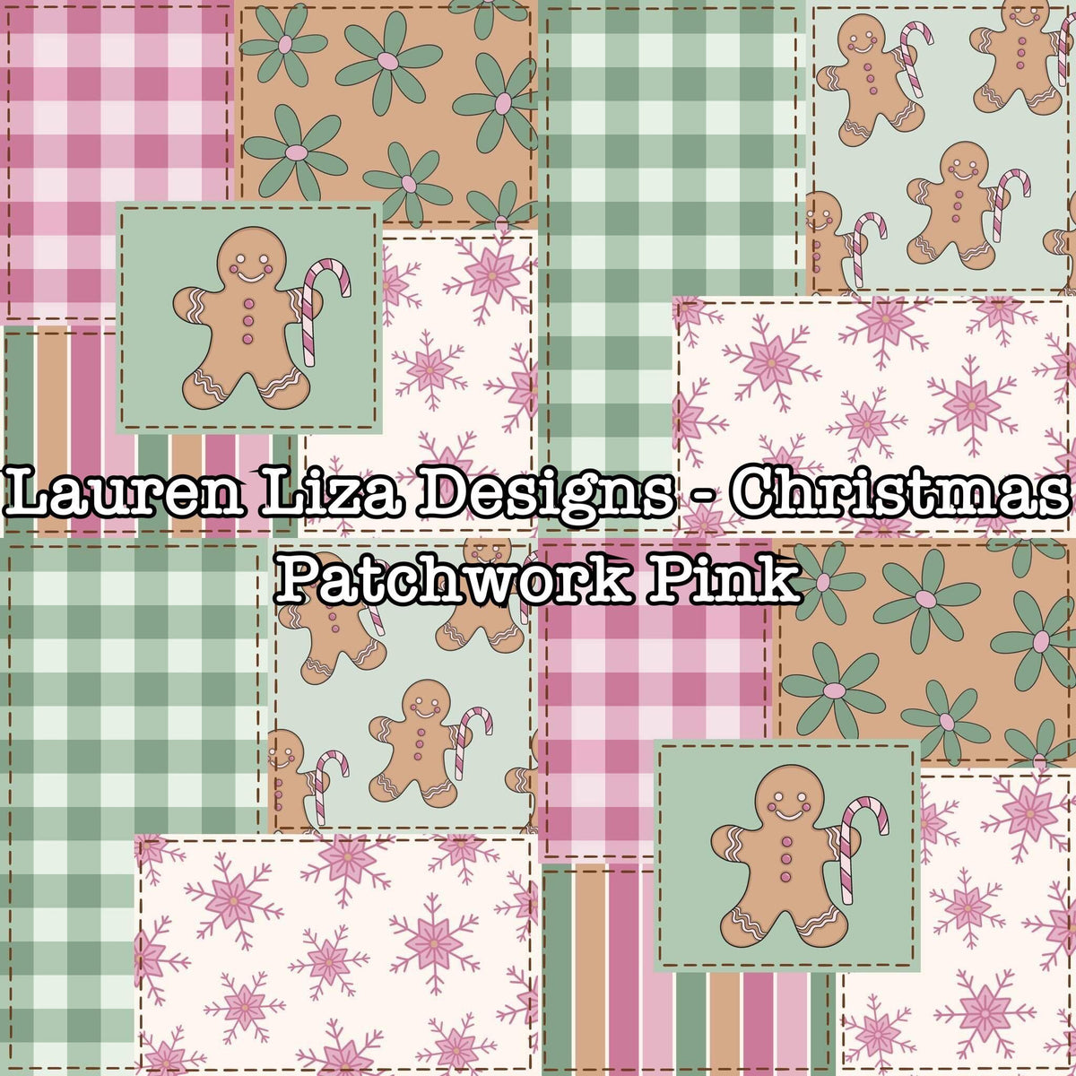 Lauren Liza Designs - Christmas Patchwork Pink – Brianna's Bow Supply ...