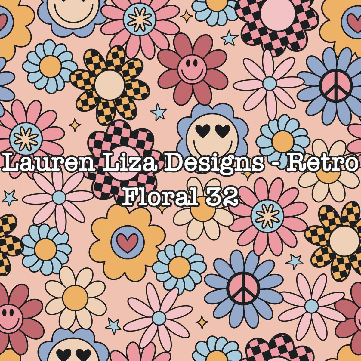 Lauren Liza Designs - Retro Floral 32 – Brianna's Bow Supply Shoppe LLC