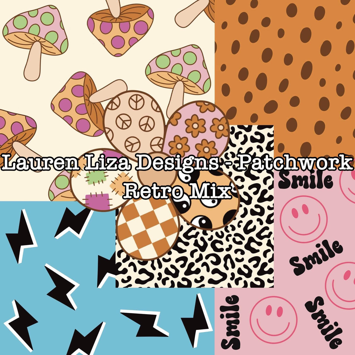 Lauren Liza Designs - Patchwork Retro Mix – Brianna's Bow Supply Shoppe LLC