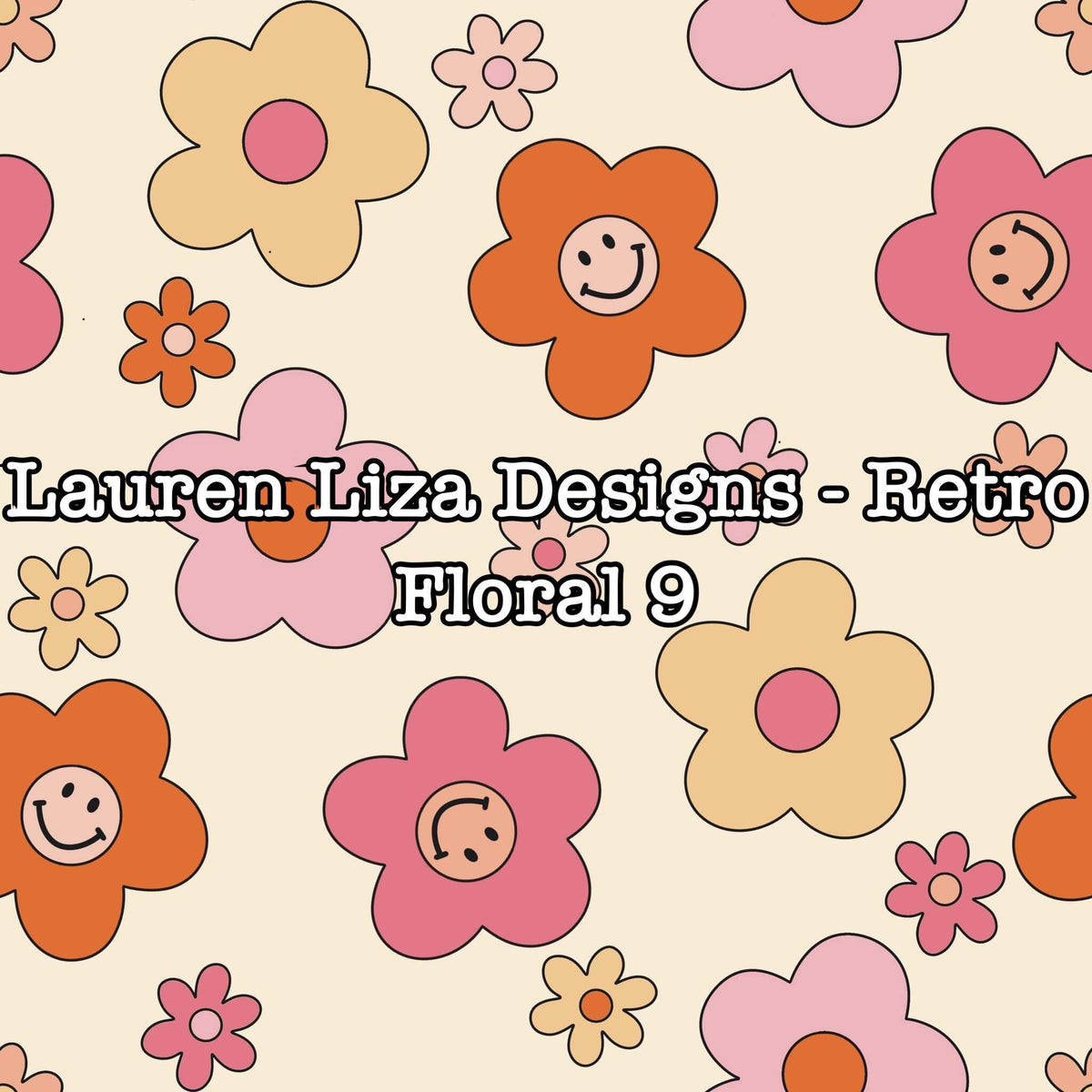 Lauren Liza Designs - Retro Floral 9 – Brianna's Bow Supply Shoppe LLC