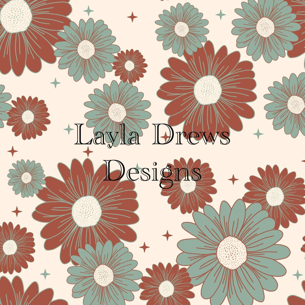 Layla Drew's Designs - Retro Flowers – Brianna's Bow Supply Shoppe LLC