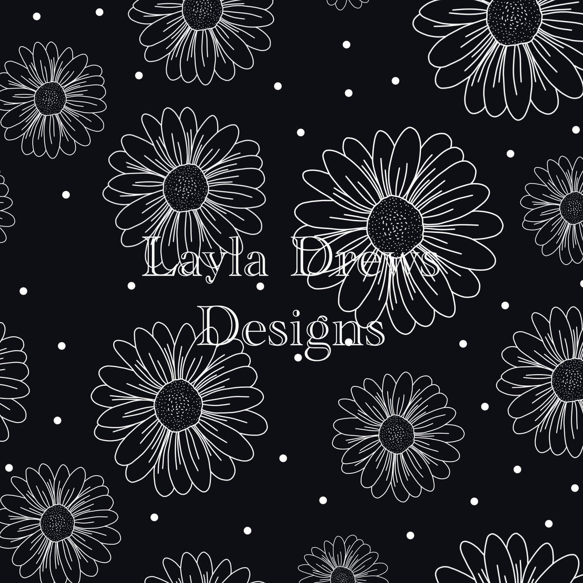 Layla Drew's Designs - White Flowers 2 – Brianna's Bow Supply Shoppe LLC